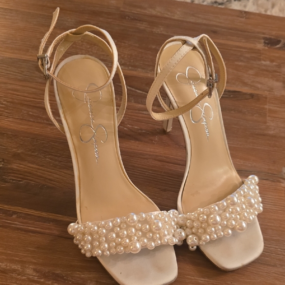 Jessica Simpson | Shoes | Jessica Simpson Cream Pearl Heels | Poshmark